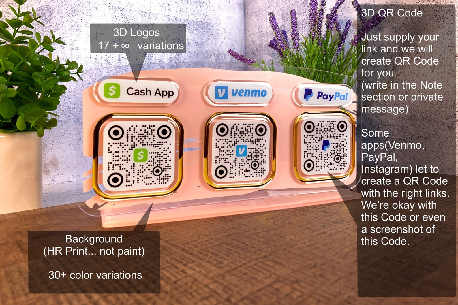 Scan to Pay Sign With 3D Logos and QR Code Sign Social Media - Etsy