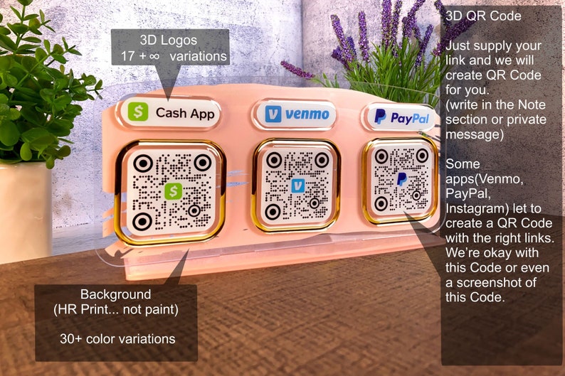 Scan to Pay Sign With 3D Logos and QR Code Sign Social Media - Etsy