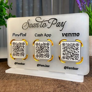 QR Code Mini Sign, Social Media Sign, Scan to Pay Sign, Cashapp Sign ...