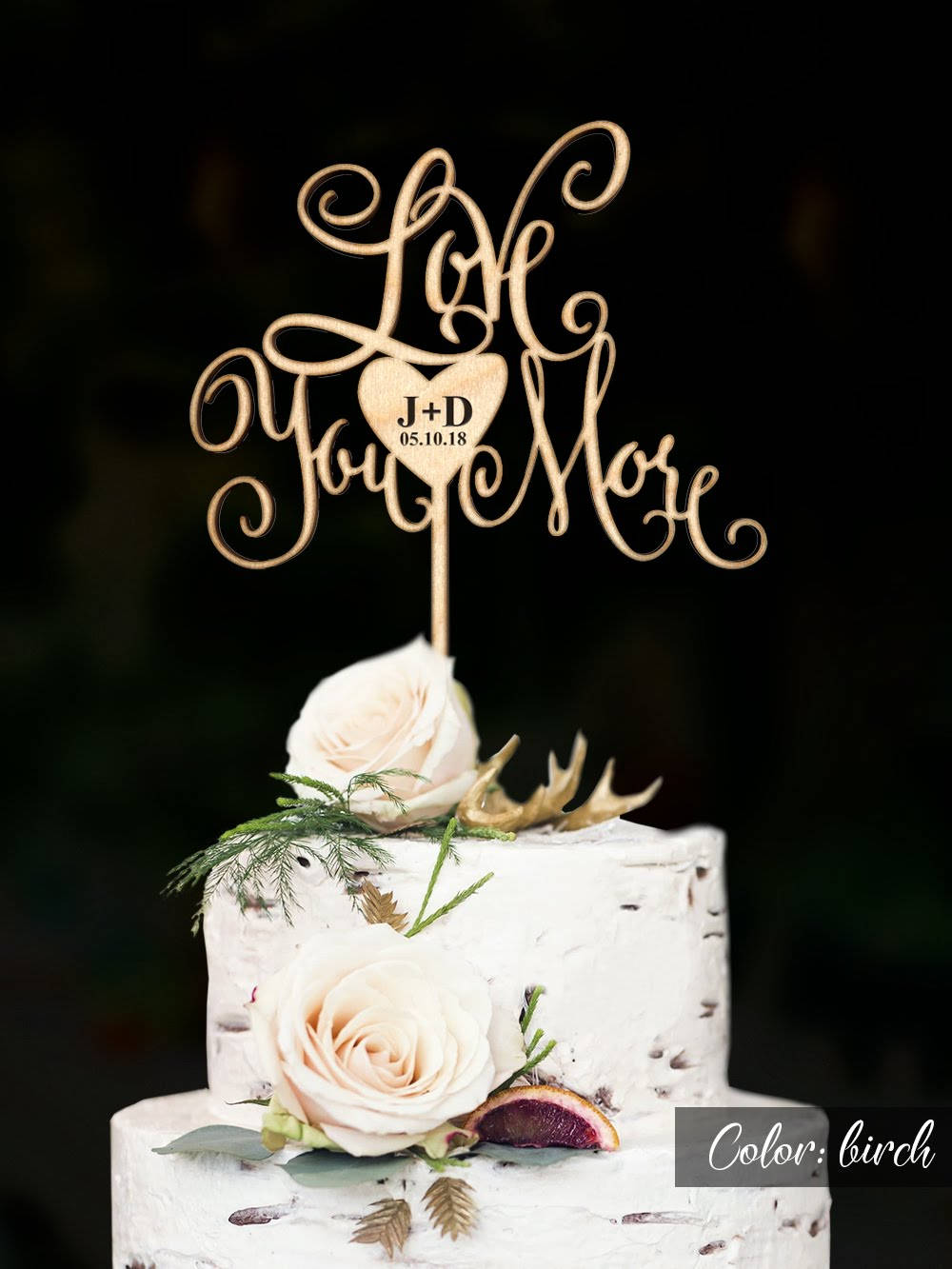 Personalized Cake Topper for Wedding. Love You More Wedding Cake Topper ...