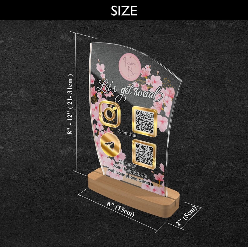 Personalized Social Media Sign With Instagram Facebook Logo, Business ...