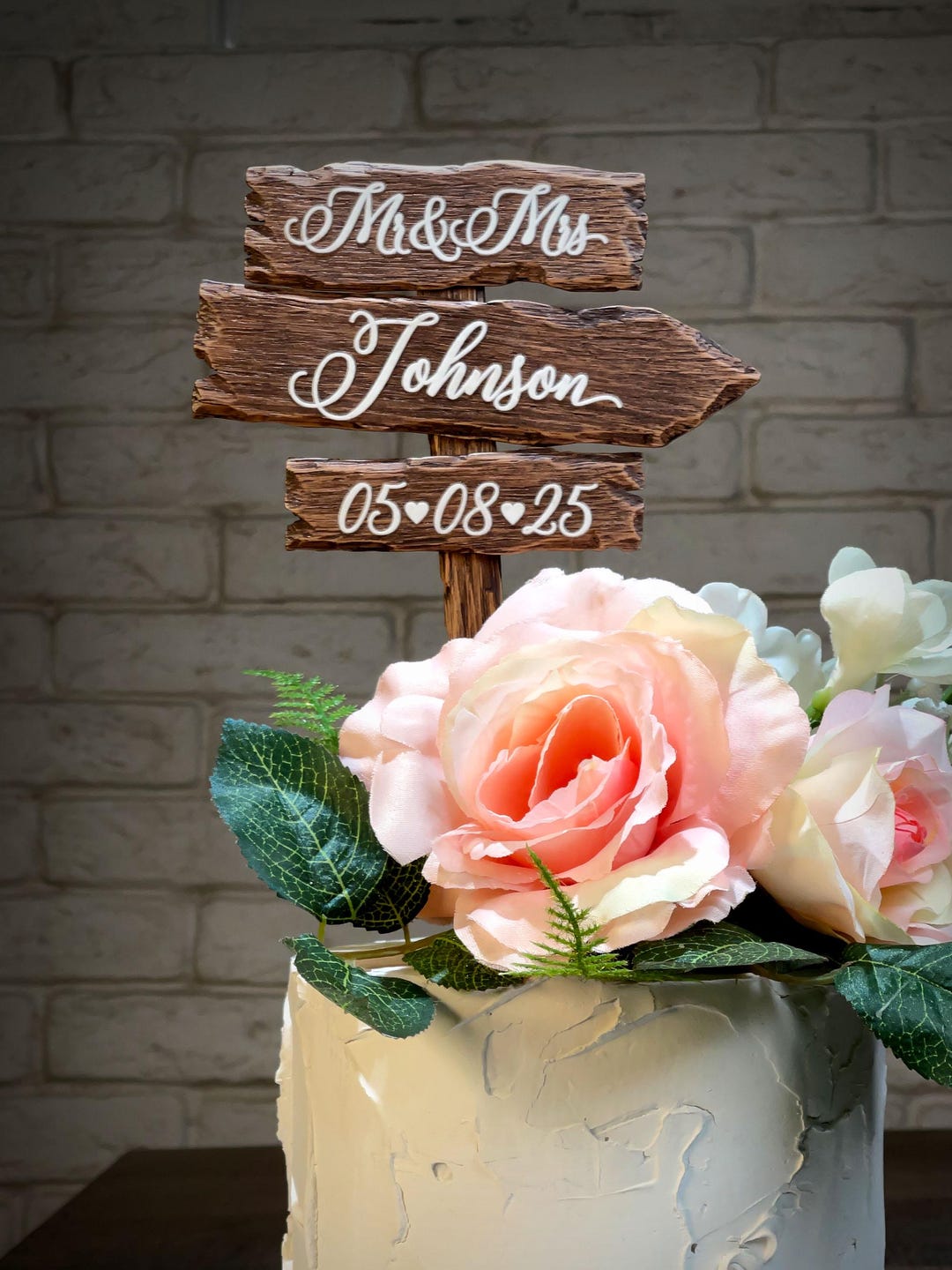 Wedding Cake Topper Sign Made of Wood in an Old Rustic Style. Rustic ...
