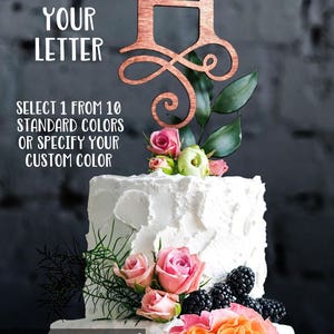 Single Letter Cake Topper With Your Initial. Monogram Wedding Cake ...