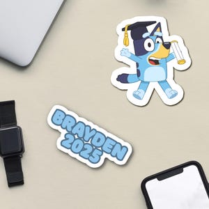 Bluey Graduation Sticker – Bluey With Cap and Certificate – Class of ...