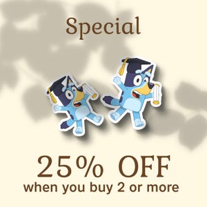 Bluey Graduation Sticker – Bluey With Cap and Certificate – Class of ...