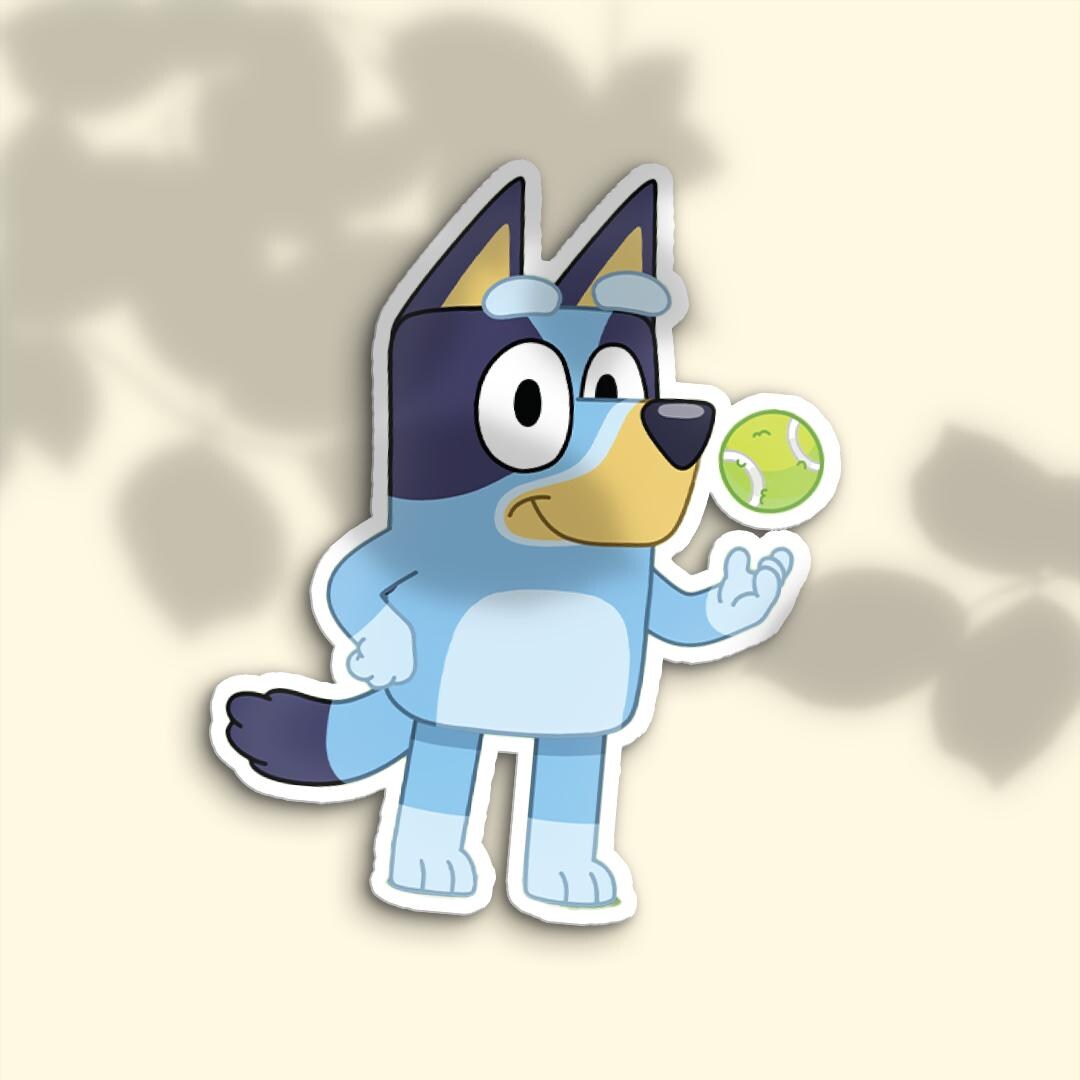 Bluey Tennis Sticker: Waterproof Vinyl Decal for Laptop, Water Bottle ...