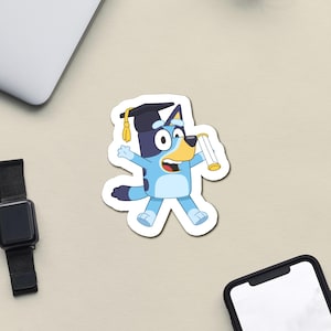 Bluey Graduation Sticker – Bluey With Cap and Certificate – Class of ...