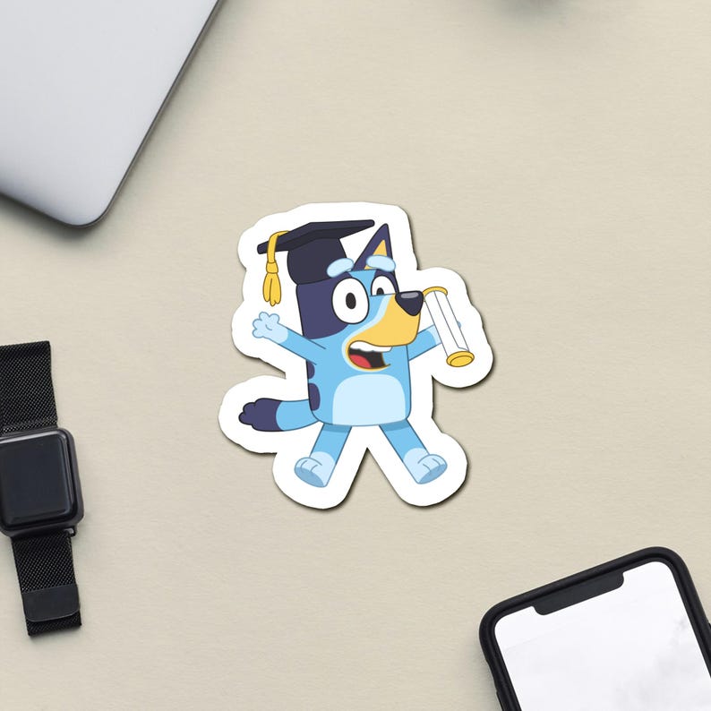 Bluey Graduation Sticker: Waterproof Vinyl, Class of 2025 - Etsy