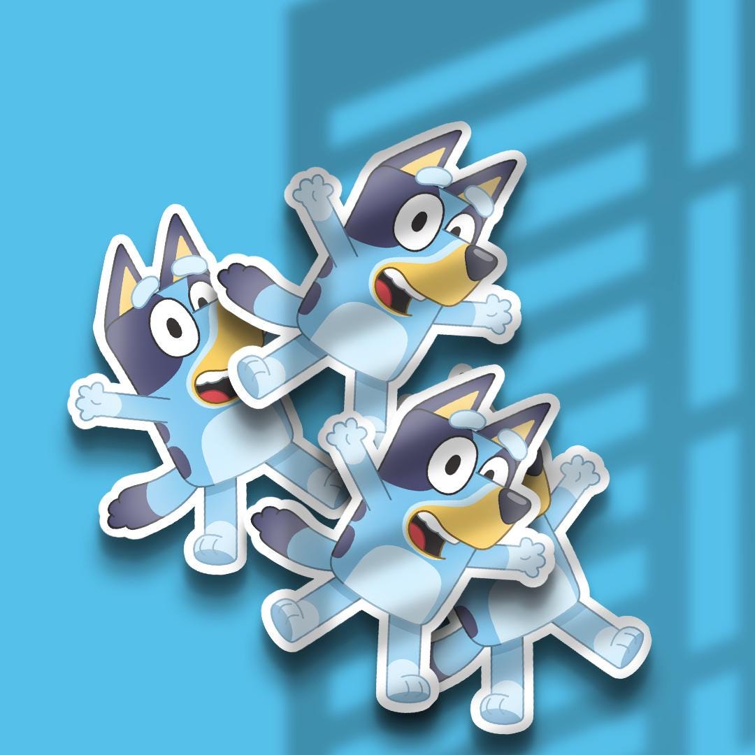 Bluey Waterproof Vinyl Sticker – Cute Cartoon Decal for Kids - Etsy