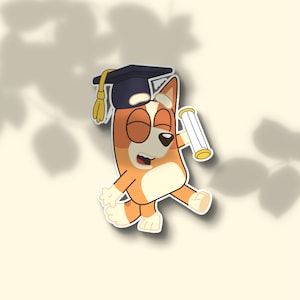 Bingo Graduation Sticker: Bluey With Cap and Diploma - Etsy