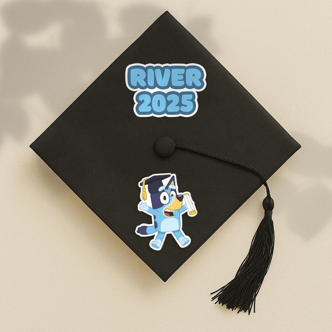 Bluey or Bingo Graduation Sticker With Custom Name & Year | Kids ...