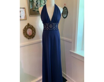 Vintage 1970s Sky Goddess Macrame Halter Maxi Dress SIZE XS to S ...