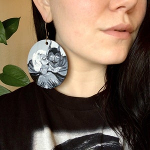 Satan Burlesque Featuring Marian Martin Oil Painted Portrait Earrings ...