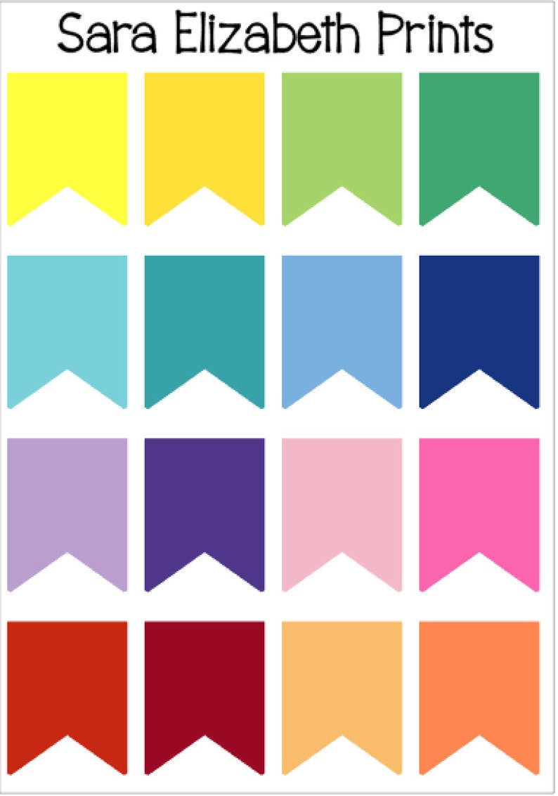 Multicolored flag planner stickers | Etsy