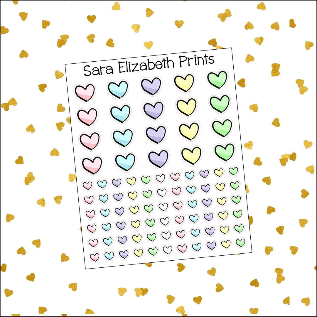 Kawaii Heart Stickers - Etsy