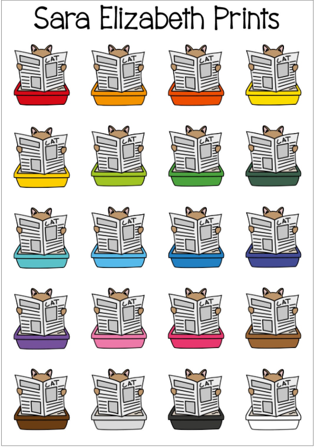 Kitty Litter Box Planner Stickers - Etsy