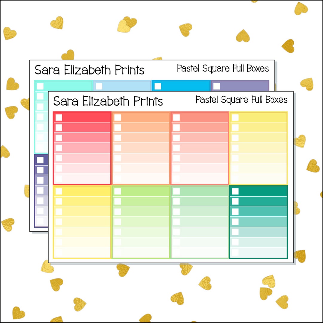 Square to Do Full Boxes - Etsy