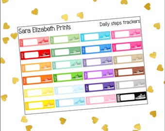 Daily Steps Planner Stickers Printable, Steps Goal Planning Stickers ...