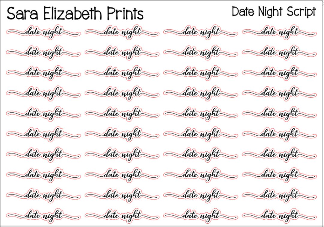 Date Night Script Stickers - Etsy