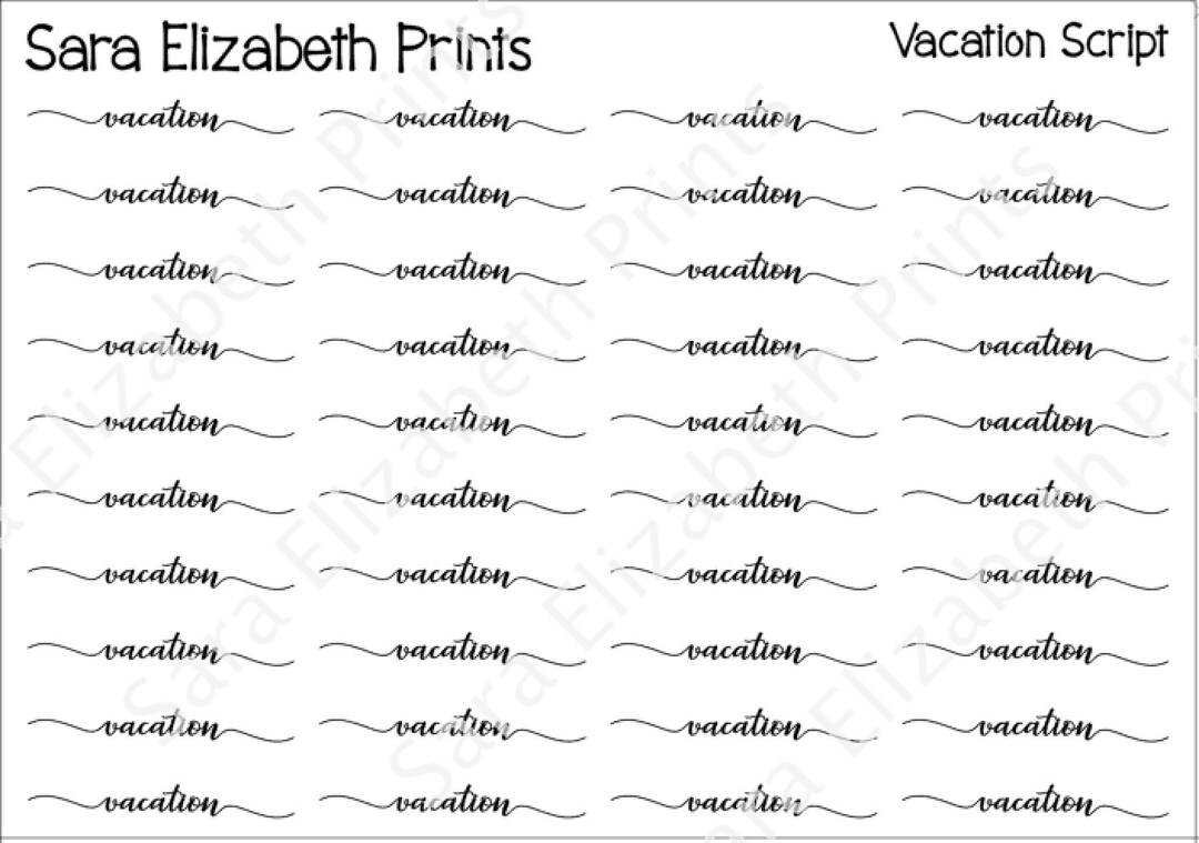 Vacation Script Planner Stickers - Etsy