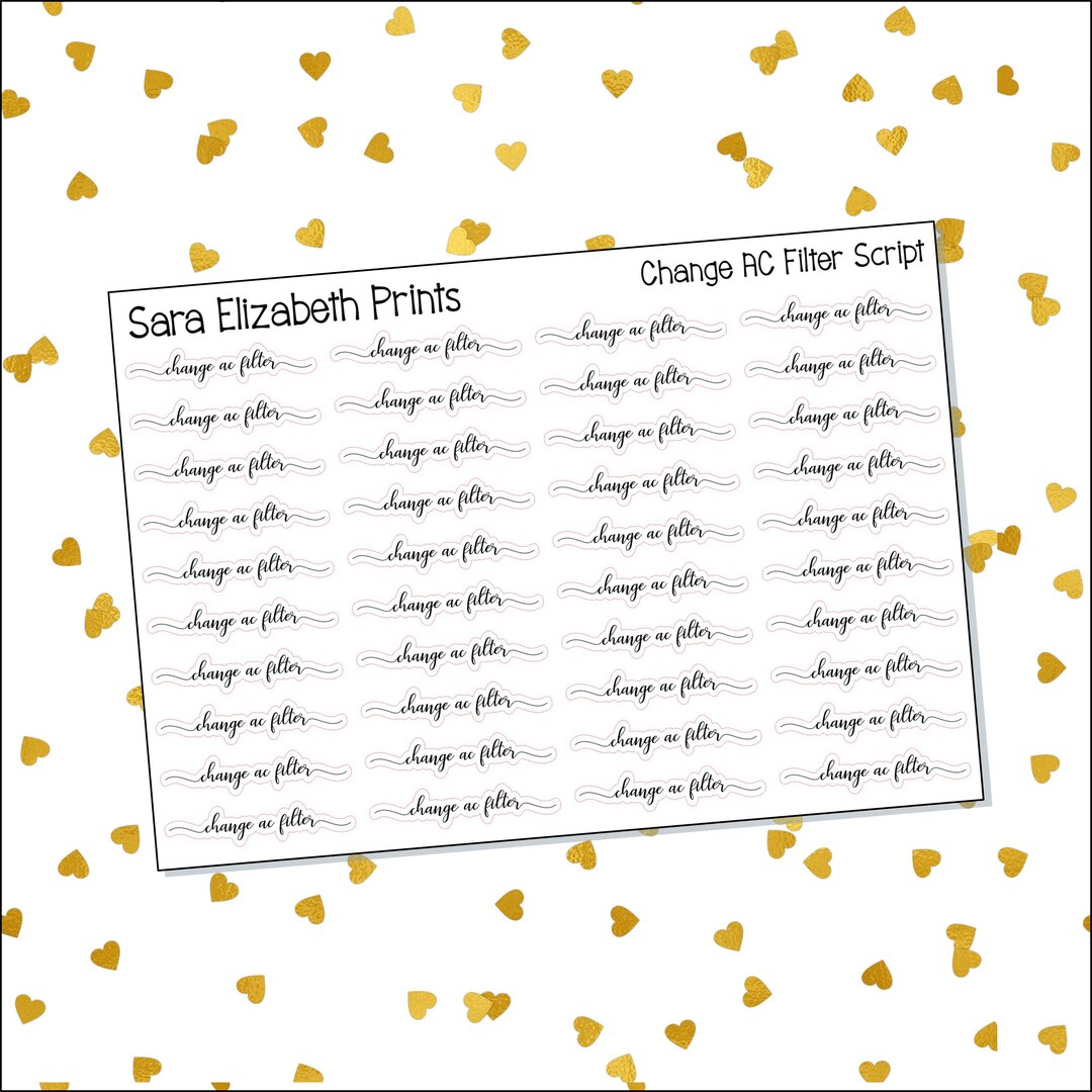 Change AC Filter Script Stickers - Etsy