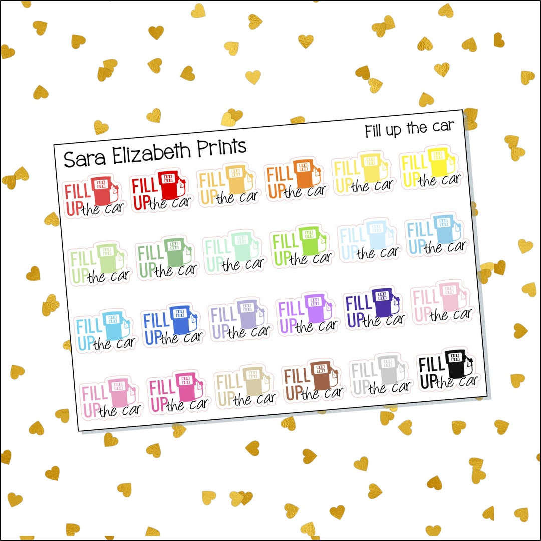Multicolored Fill up Car Stickers - Etsy Österreich