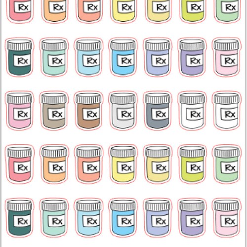 Rx/prescription Medicine Icon Planner Stickers and Labels - Etsy