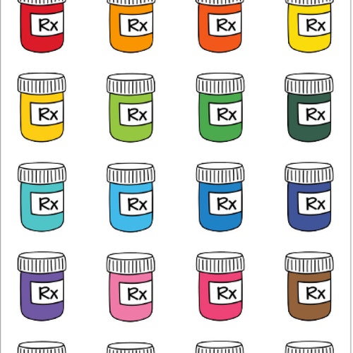 Rx/prescription Medicine Icon Planner Stickers and Labels - Etsy