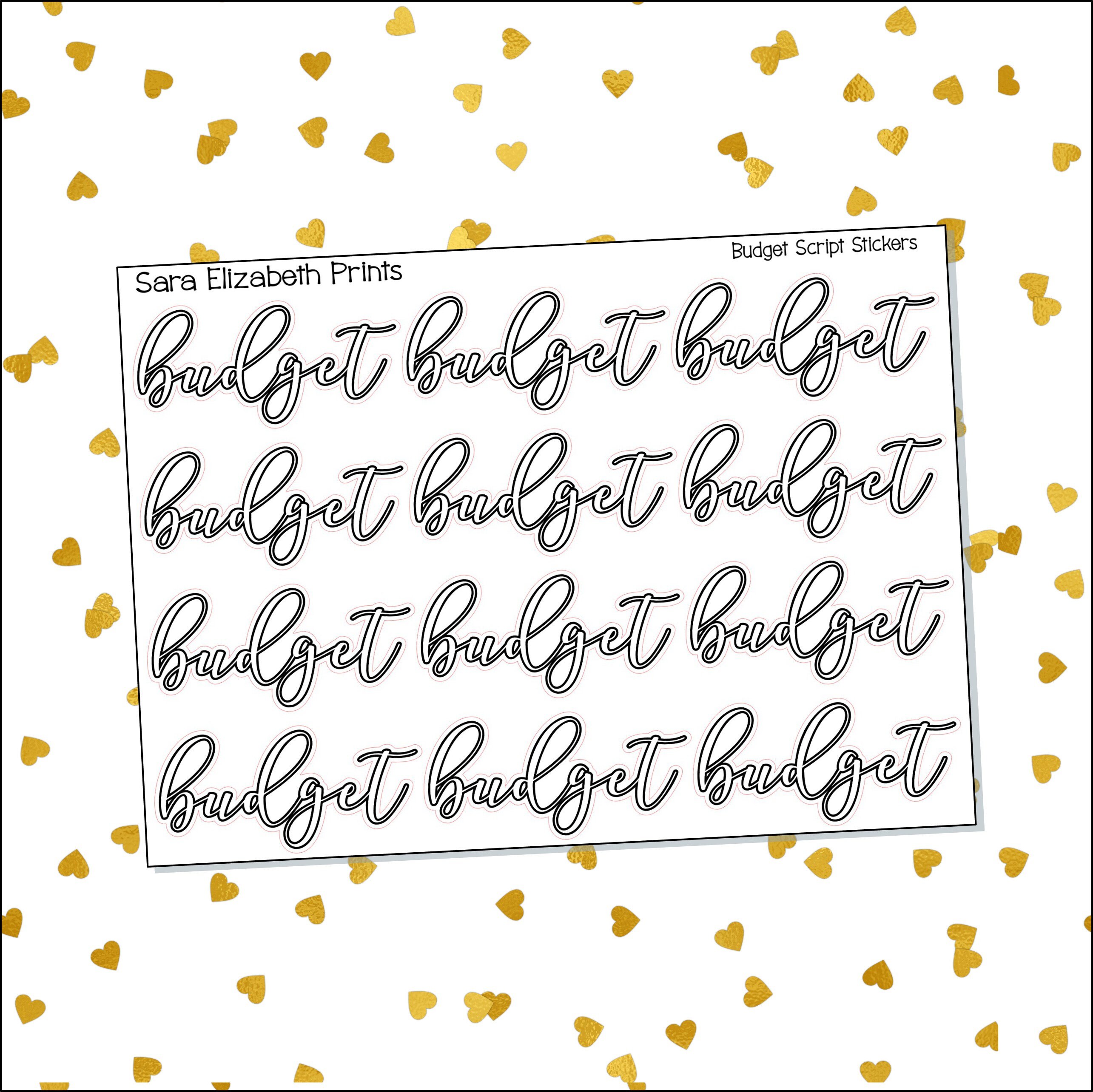 Budget script stickers for monthly kit | Etsy