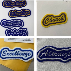 Personalized Embroidered Iron-on Patch Fraternity and Sorority Colors ...