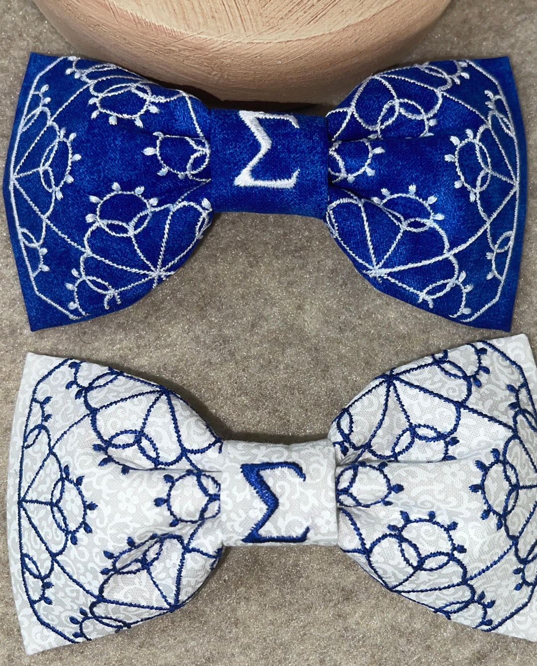 Royal or White Sigma Man Fraternity Bow Tie With Uniquely Stitched ...