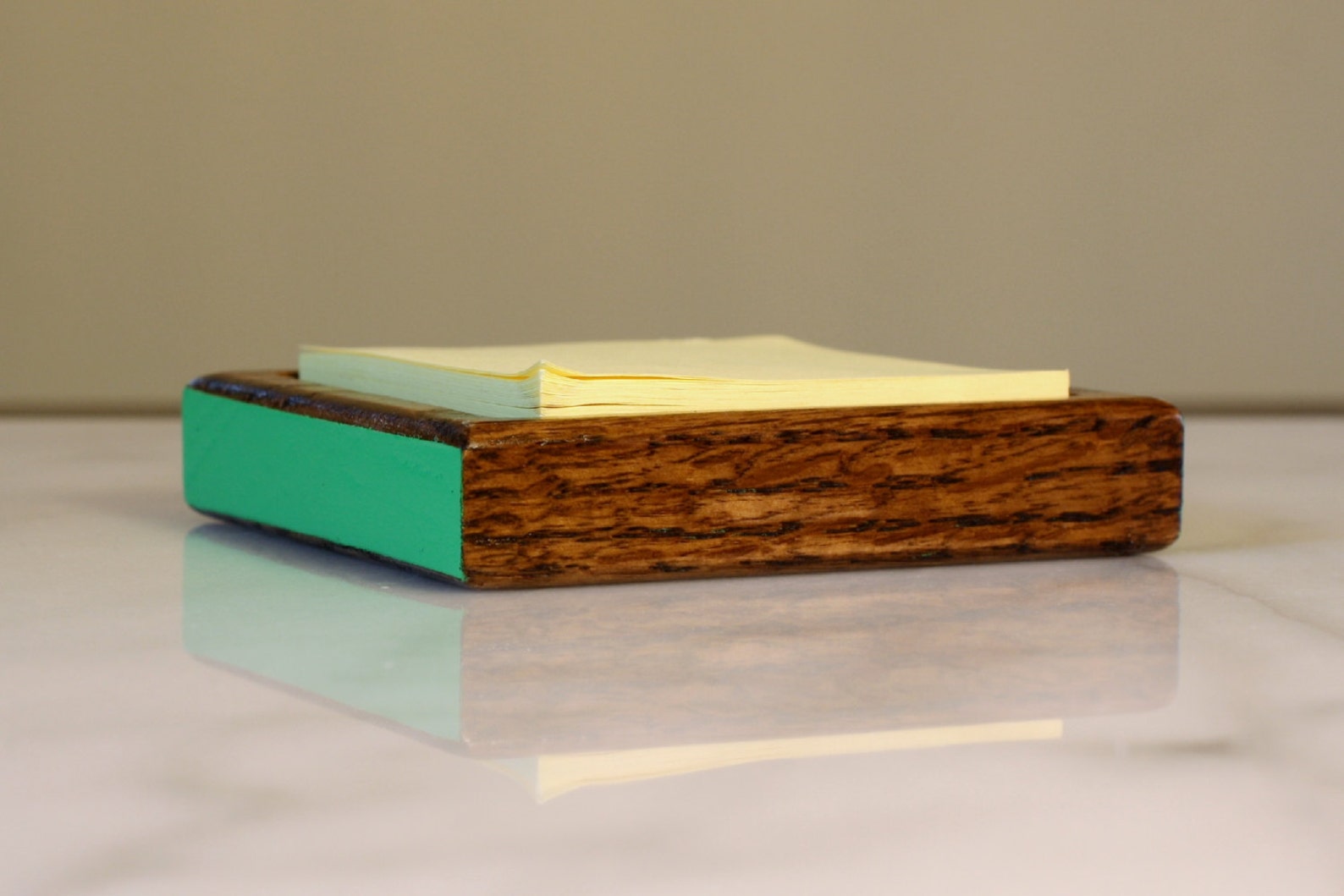 Post It Note Holder Oak Wooden - Etsy