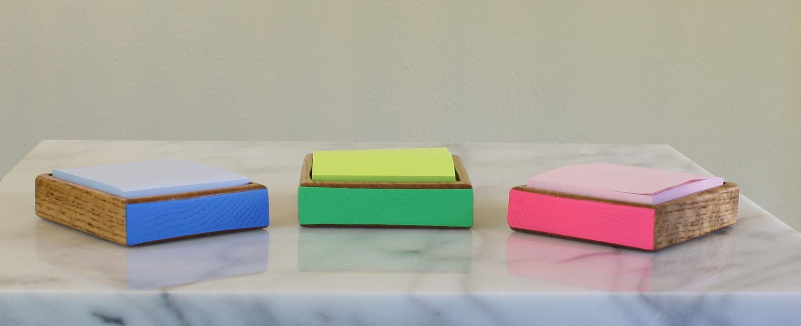 Post It Note Holder Oak Wooden - Etsy