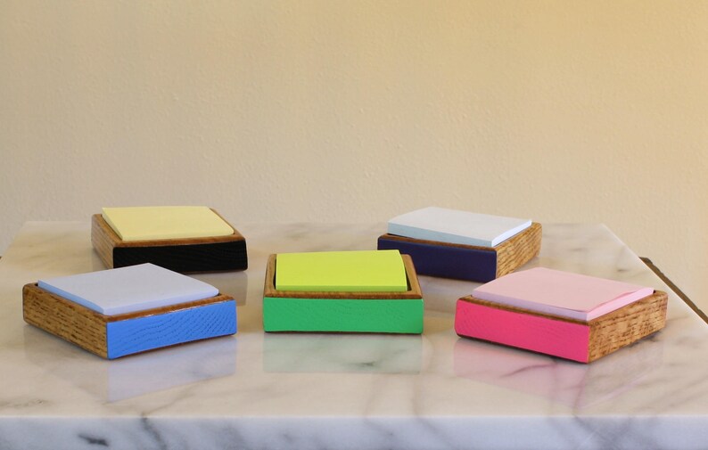 Post It Note Holder Oak Wooden - Etsy