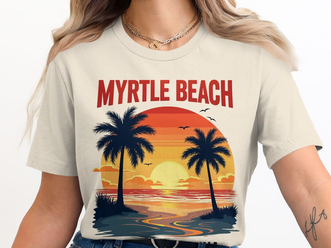 Myrtle Beach South Carolina T-shirt, Beach Sunset T-shirt, Vintage Palm ...