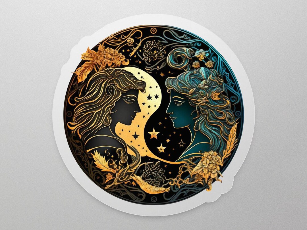 Gemini Zodiac Sticker, Zodiac Sticker, Zodiac Sign Sticker, Modern ...