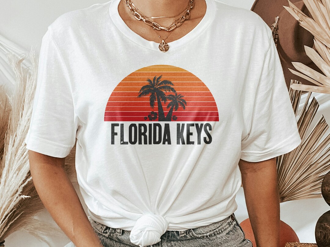 Florida Keys Retro Sunset Shirt, Vacation Souvenir Tee - Etsy