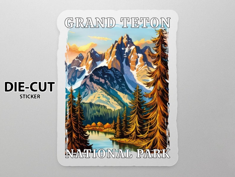 Grand Teton National Park Sticker, Car Decal, Teton National Park Gift ...