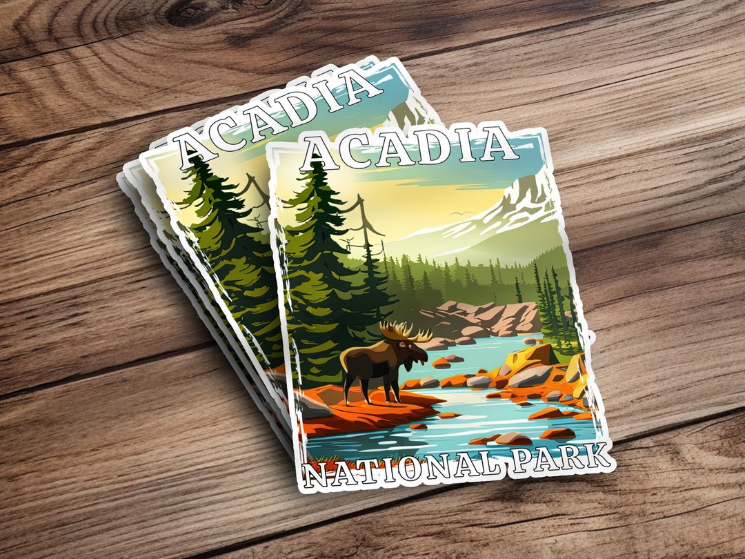 Acadia National Park Sticker, Maine Vacation Decal, Car Decal, Vinyl ...