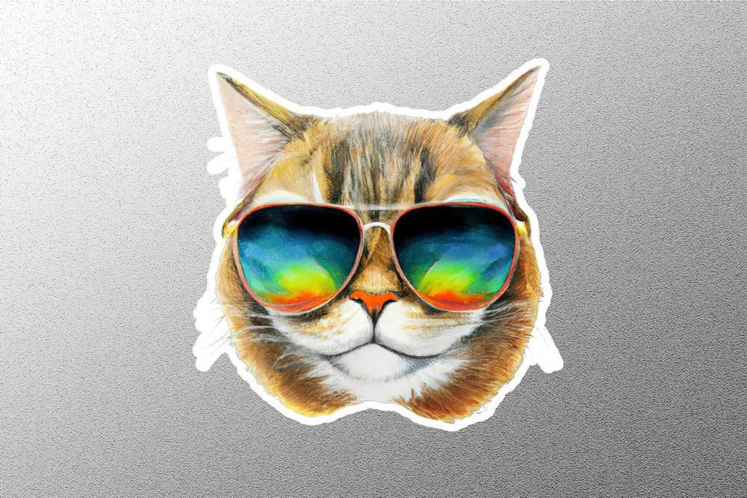 Cat Face Sticker, Cat Sticker, Cute Cat Sticker, Cat Lover Sticker, Cat ...