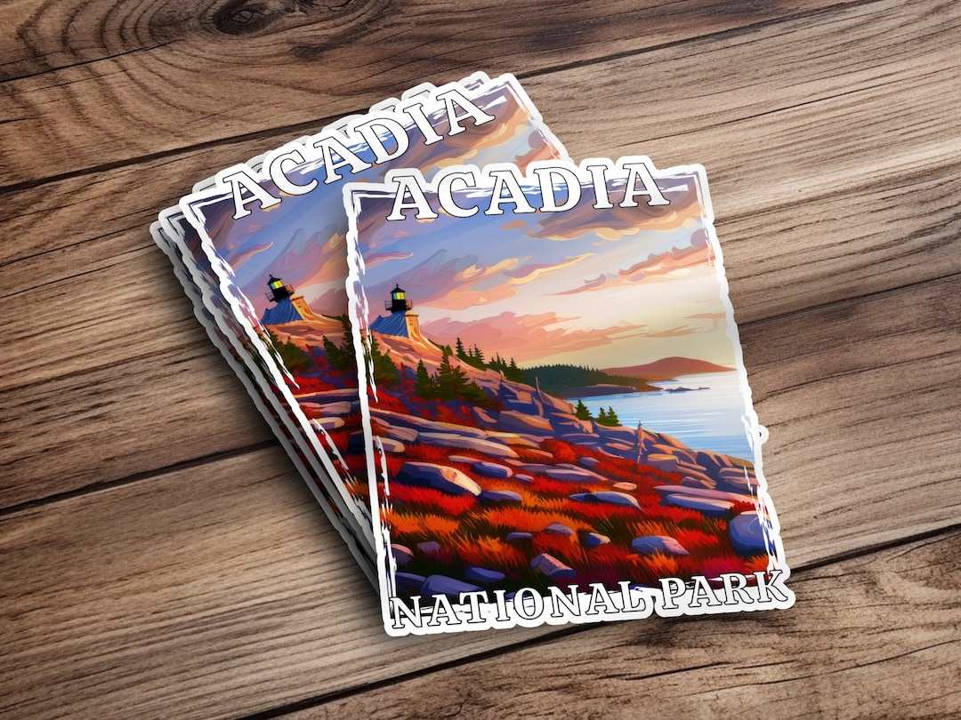Acadia National Park Sticker, Acadia Decal, Laptop Sticker, Notebook ...