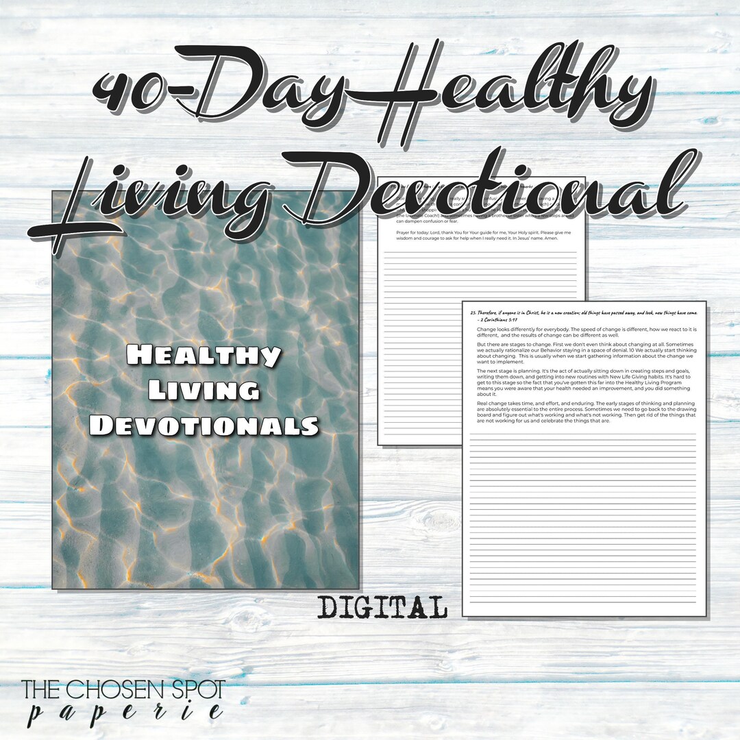 Healthy Living Devotional, 40 Day Devotional, Printable, Digital Devo ...