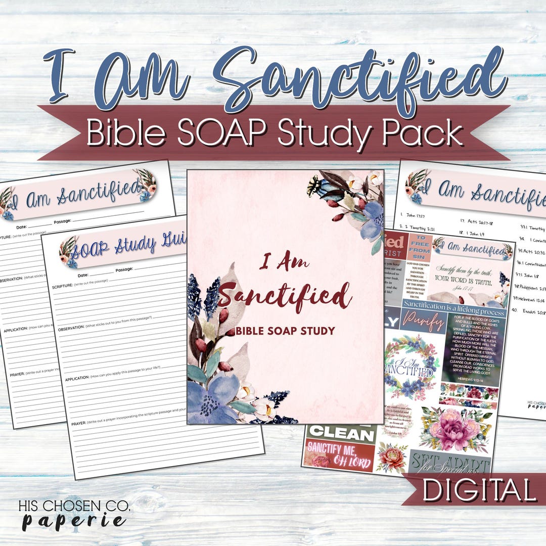I Am Sanctified Digital Bible SOAP Study Set for Christian Women's ...