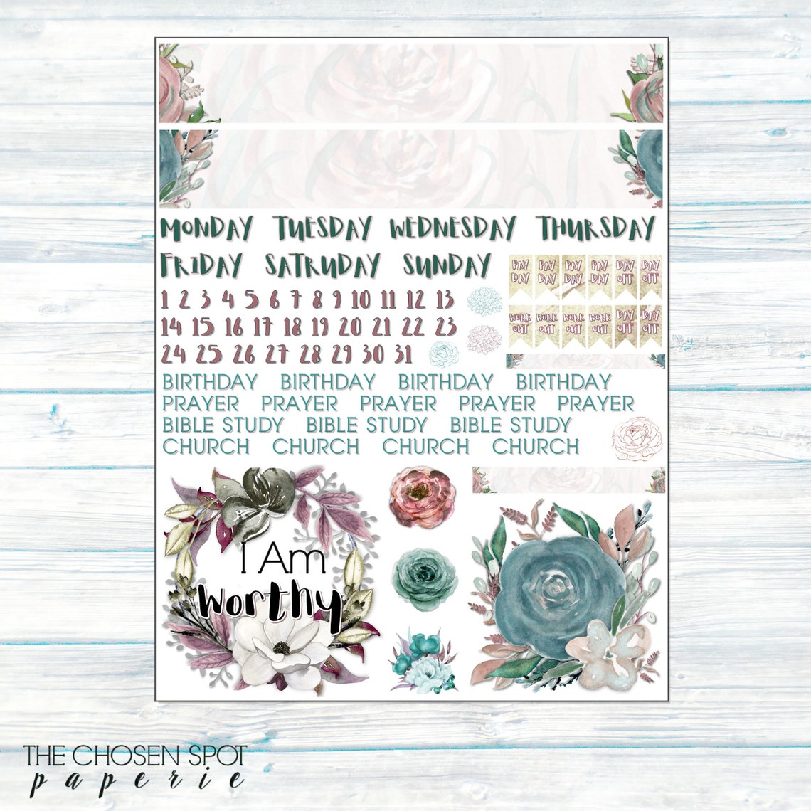 Planner Stickers I Am Worthy Instant Download Prayer - Etsy