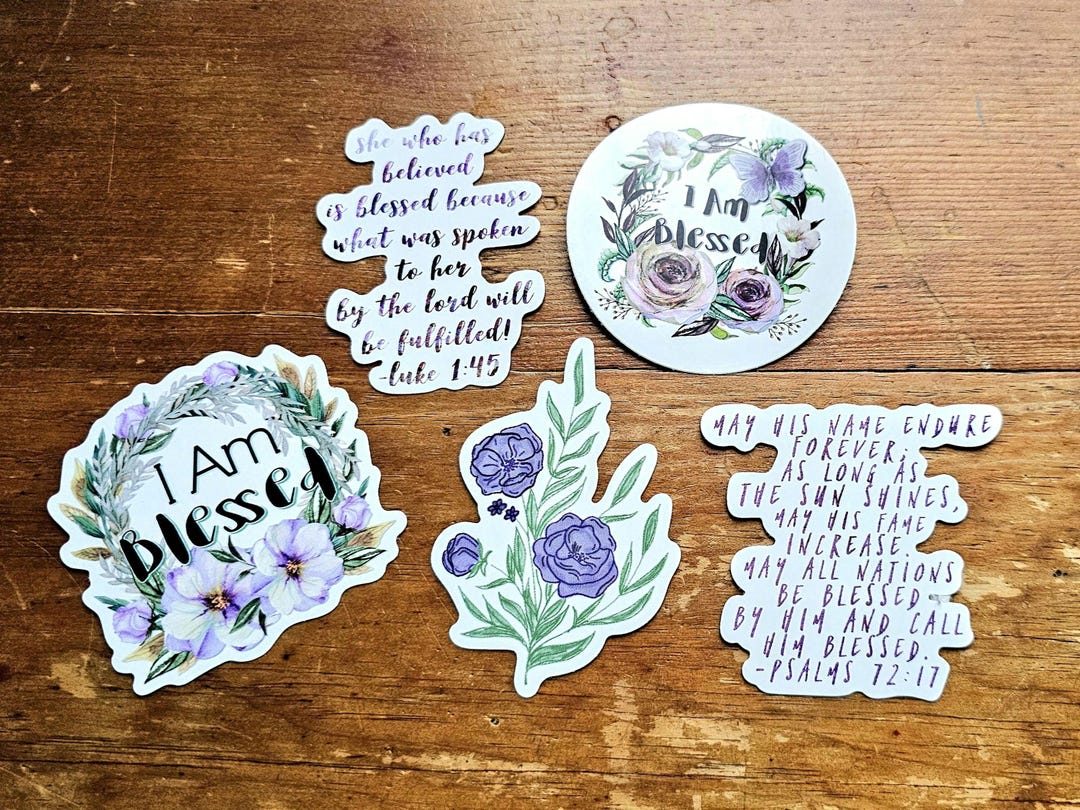 I Am Blessed Vinyl Stickers - Decals for Mugs, Laptops, Folders, Gifts ...