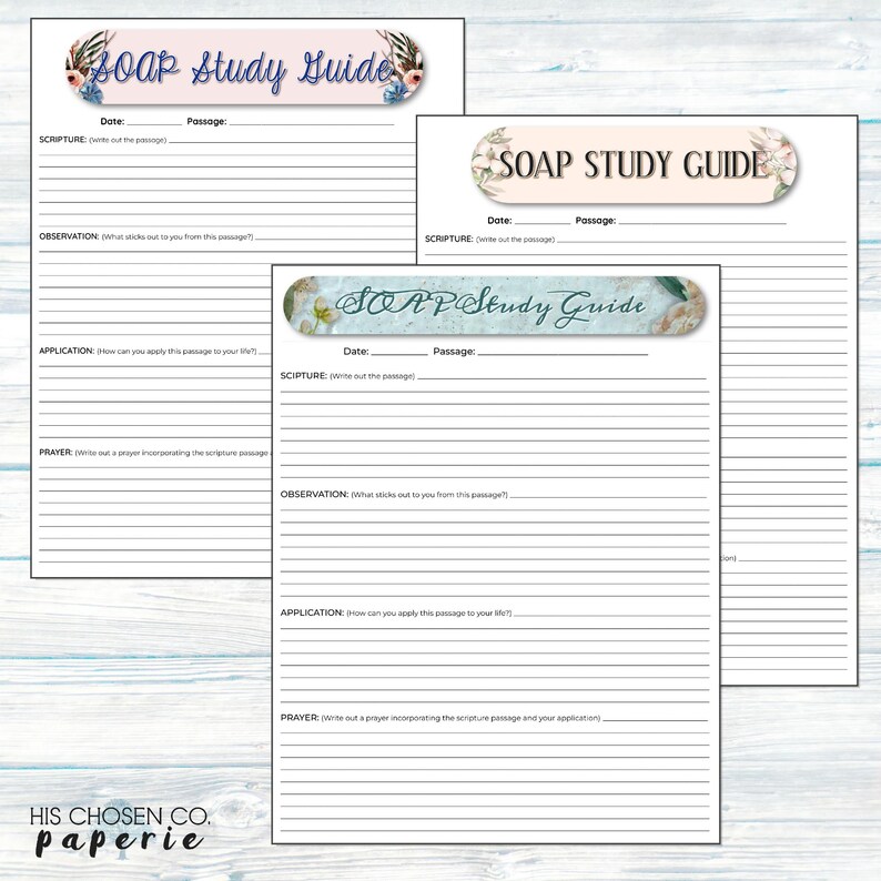 Who I Am SOAP Bible Study Printable Sheets - Instant Download Scripture ...