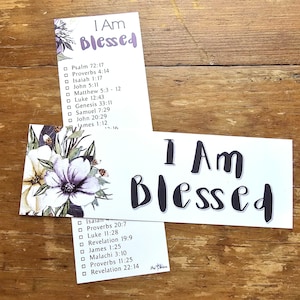 I Am Blessed Bookmark for Bible Study - Cardstock Book Marker With ...