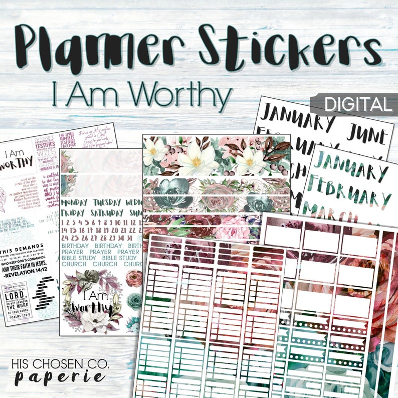 Planner Stickers I Am Worthy Instant Download Prayer - Etsy
