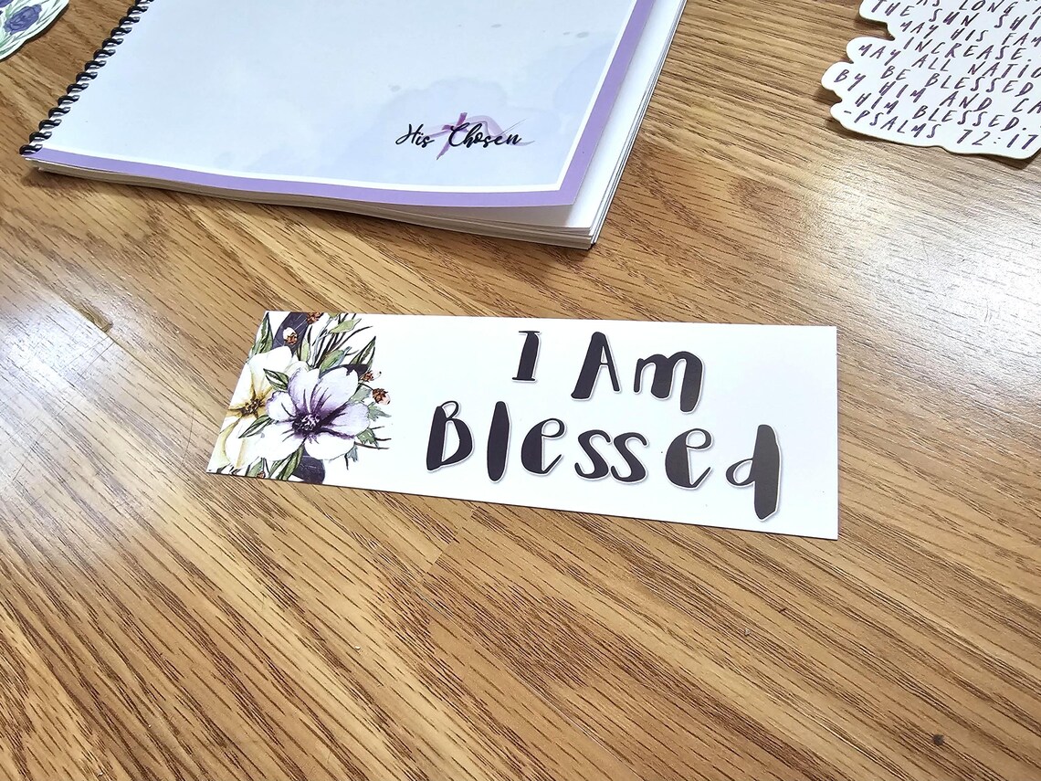 I Am Blessed Bookmark for Bible Study - Cardstock Book Marker With ...