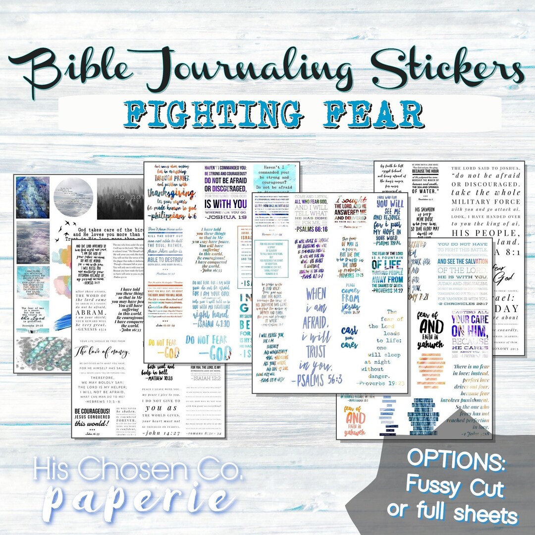 Fighting Fear Stickers, Bible Journaling Supplies, Bible Stickers ...